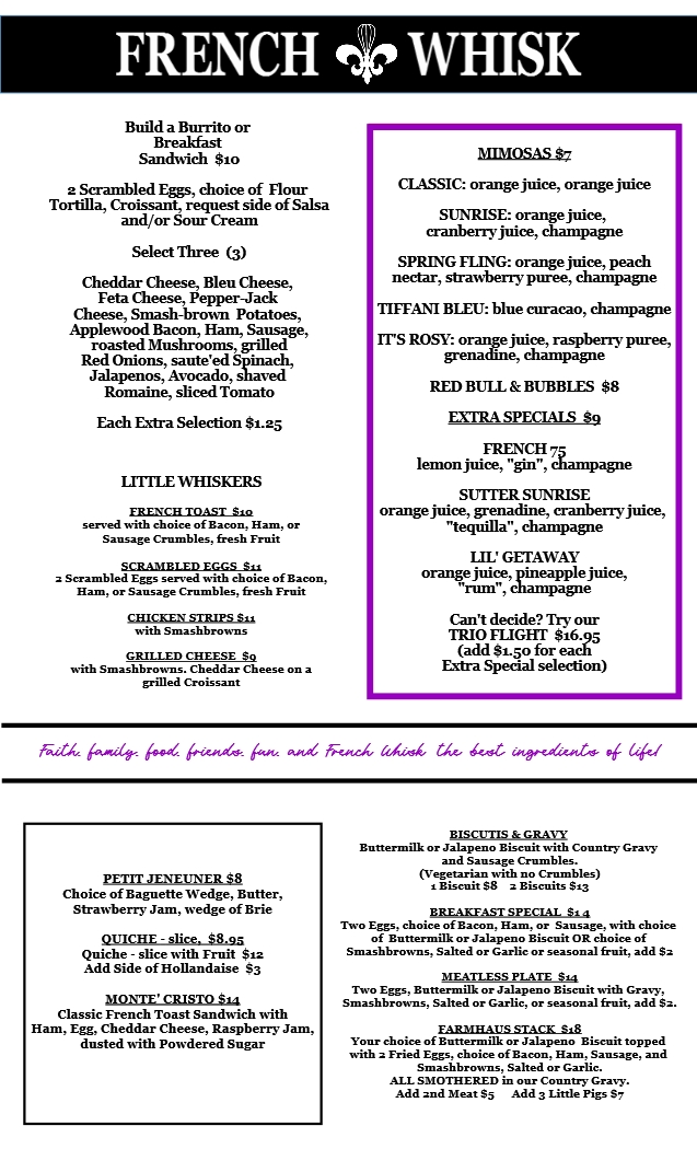 Menu | French Whisk